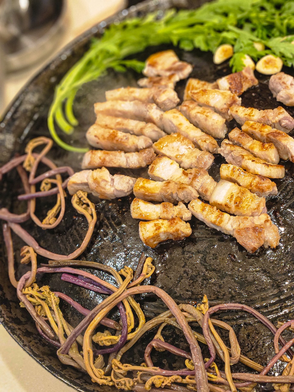 서울마포 마포맛집 쑥갓 고사리 그리고 삼겹살의 조화 월화식당 네이버 블로그