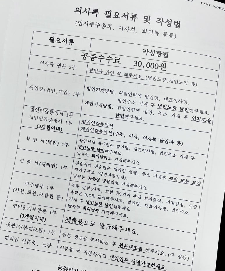 이사회의사록 공증 준비서류 매우 자세한 설명 Feat셀프등기 네이버 블로그