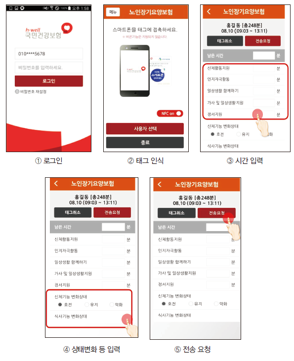 아산방문요양스마트장기요양앱 사용법태그 찍는 방법 네이버 블로그