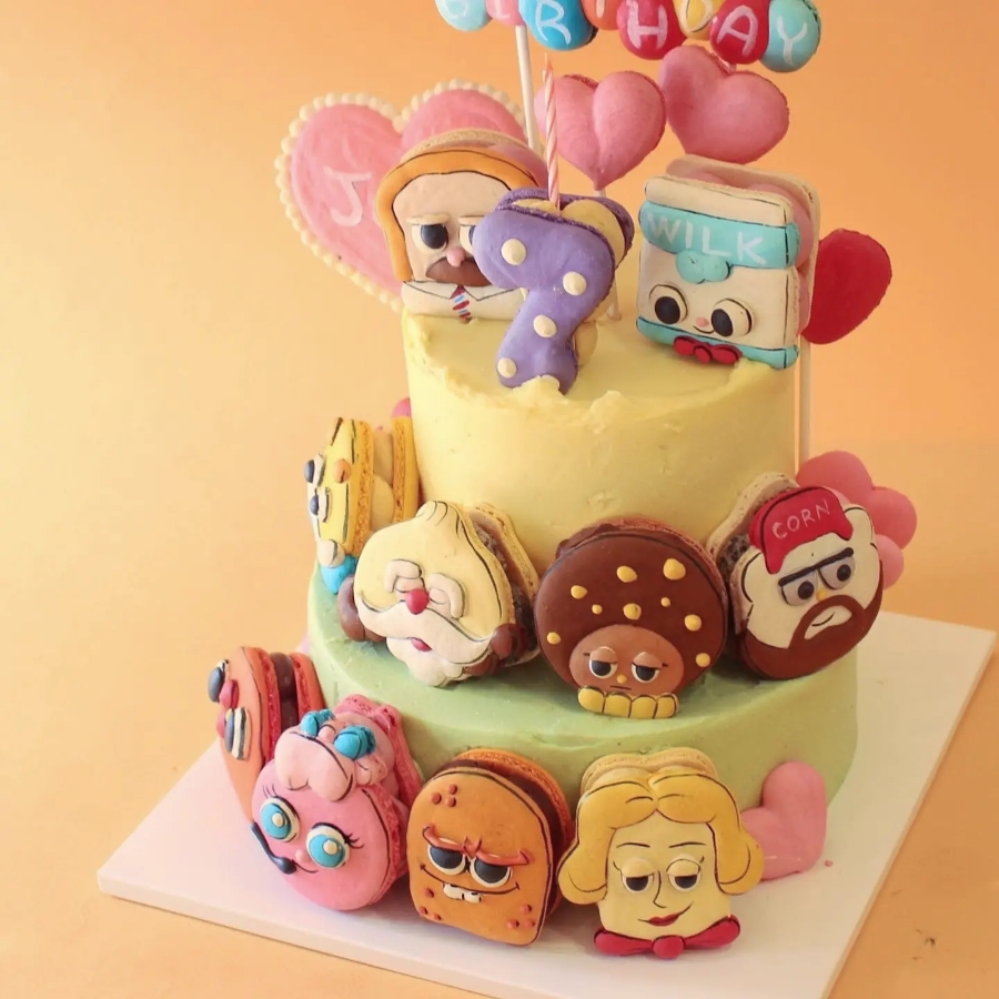 주문제작 케이크,브레드이발소 마카롱케이크 : 네이버 블로그