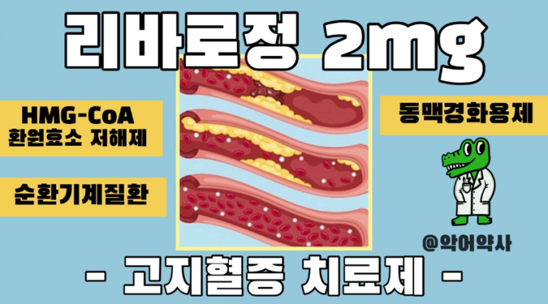 리바로정2mg 고지혈증 이상지지혈증 치료 약 스타틴 네이버 블로그
