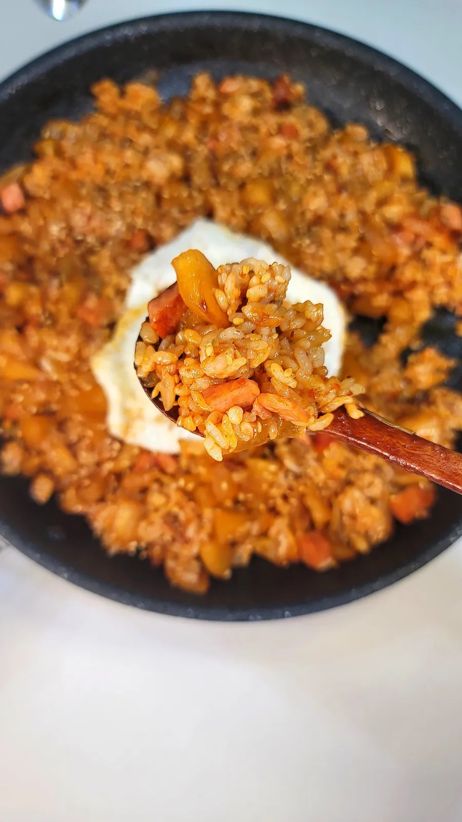 스팸 깍두기 김치볶음밥 맛있게 만들기 원팬요리 간단 한끼 네이버 블로그