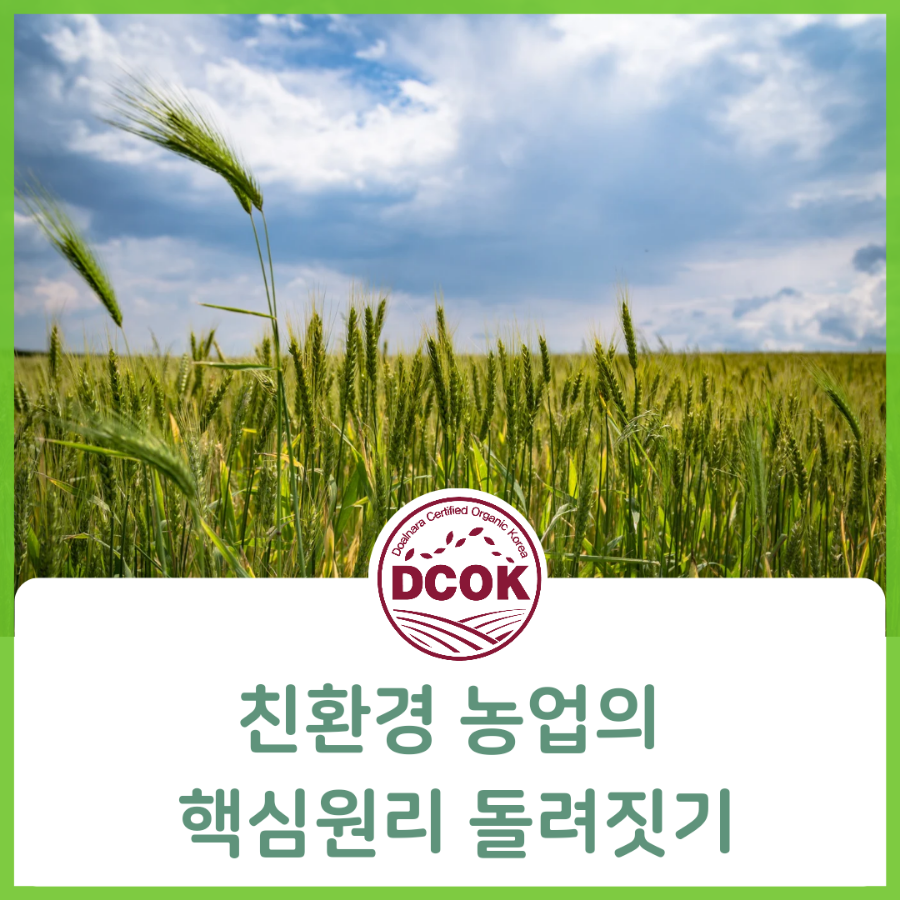 친환경 농업의 핵심원리 돌려짓기윤작 친환경농축산물 인증기관 Dcok 돌나라유기인증코리아 네이버 블로그