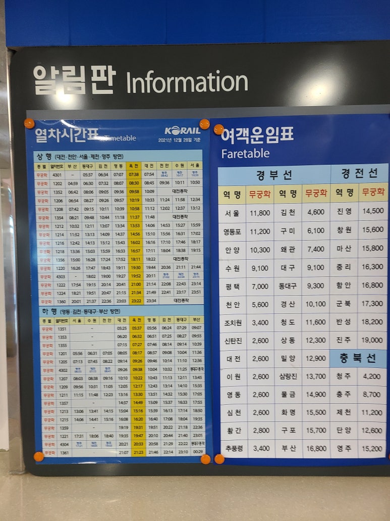 옥천역 시간표 2022년 1월 네이버 블로그