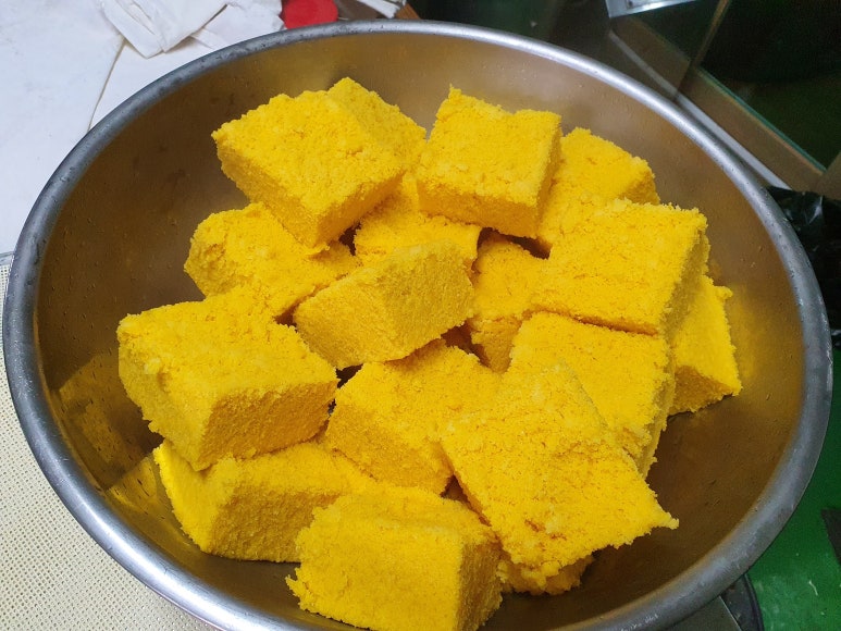 단호박 설기 호박고지 떡만들기~~ : 네이버 블로그