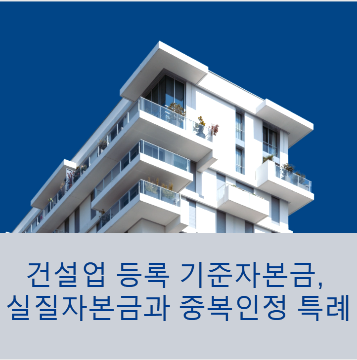 건설업 등록 기준자본금 실질자본금과 중복인정 특례 네이버 블로그