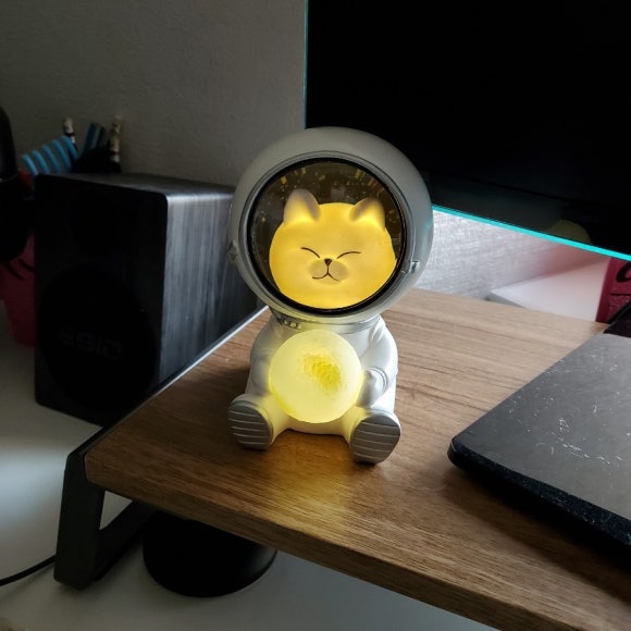 우주 비행사냥 Led 무드등 귀여운 고양이 책상무드등 선물 받았당 네이버 블로그