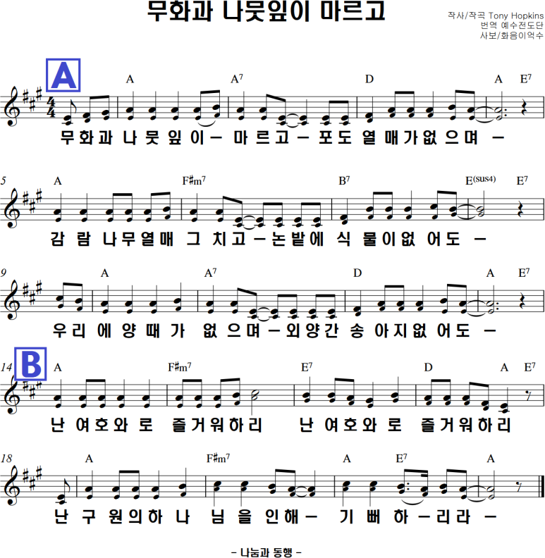 무화과 나뭇잎이 마르고f코드 G코드 A코드 Bb코드악보 추수감사절 찬양 추천 네이버 블로그