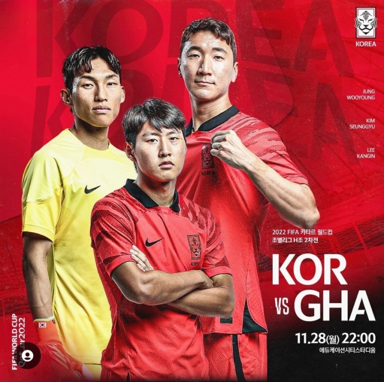 2022 카타르 월드컵 한국 가나 선수단 남자 축구 국가 대표팀명단 피파랭킹 가나 대한민국 축구 전력 비교 역대전적 선발선수