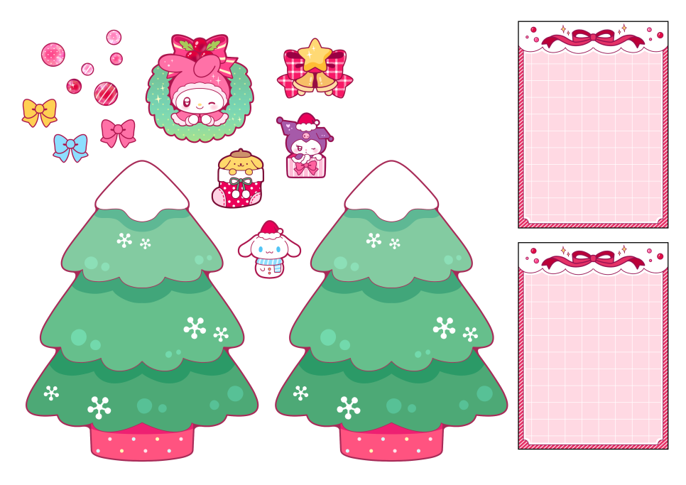 (eng)🤶크리스마스 선물상자 언박싱🤶/🎁무료 도안공유🎁/종이구관 그리는법/쉬운 만들기/페이퍼 크래프트/미니어쳐/종이인형 ...