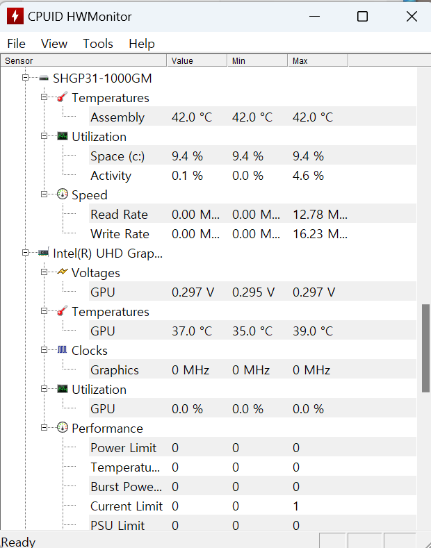 컴퓨터 온도 및 전력 확인-CPUID HWMonitor로 간단하게 : 네이버 블로그