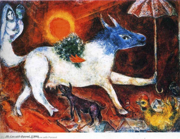마르크 샤갈(Marc Chagall)의 산책, 작품 해석:행복한 상상을 그린 화가 : 네이버 블로그