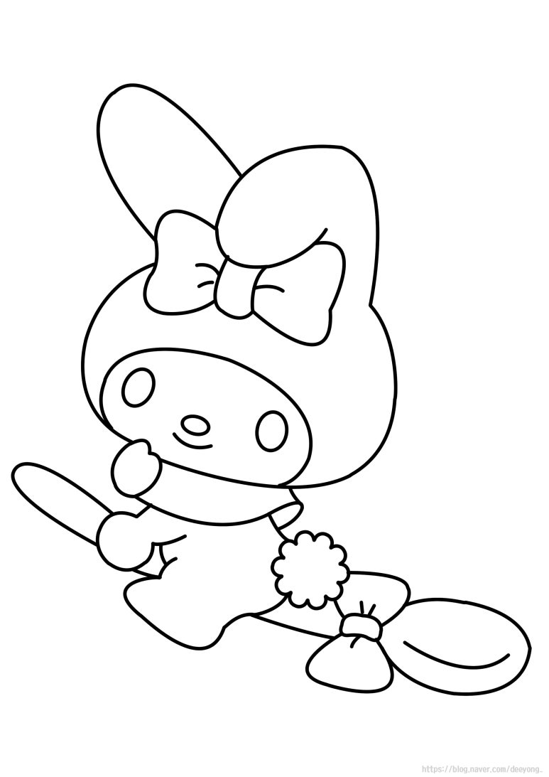 마이멜로디 색칠공부 도안 네이버 블로그