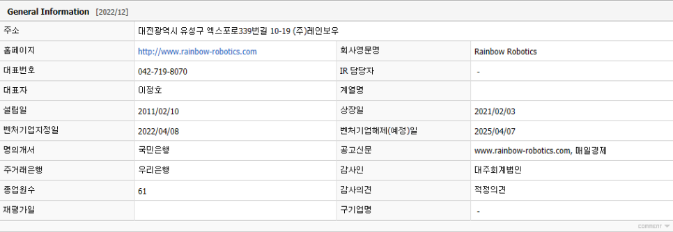 레인보우로보틱스 주가, 주가전망, 목표주가 : 142,000원, 배당금, 1분기 실적 발표, 서빙로봇, 협동로봇, 자율이동로봇, AMR 관련주 (068270) : 네이버 블로그