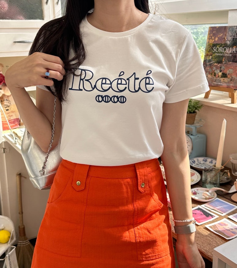리에떼 여자 반팔티셔츠! Reete 로고 여름 티셔츠 S 리뷰 + 여름 코디 팁 : 네이버 블로그
