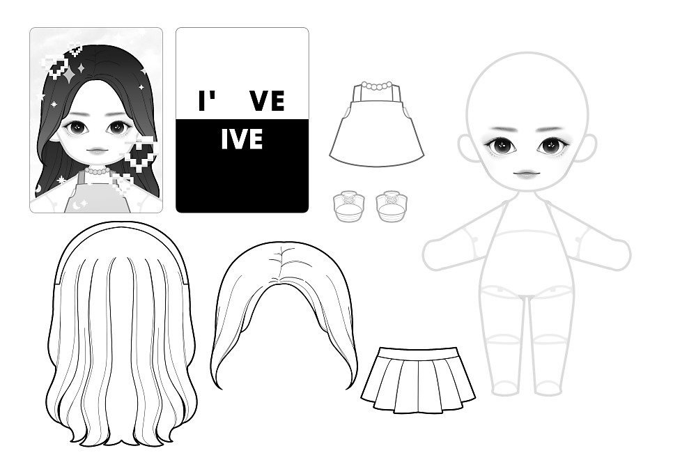 (paper diy)🖤아이브 미니 앨범 만들기🖤/무료도안/무료배포 : 네이버 블로그