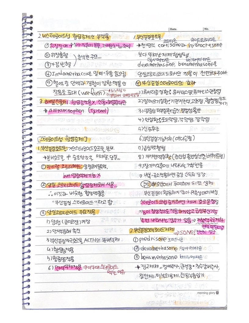 간호학과 약리학 중간고사 대비 요약정리 노트 Pdf 이미지 간호사 약물 공부 네이버 블로그