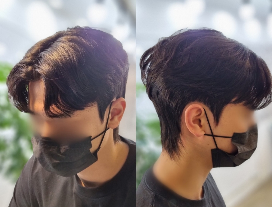 장발 머리에서 남자 파마 가르마펌리프펌울프컷 종류 믹스매치 디자인 네이버 블로그
