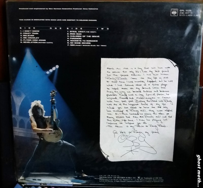 OZZY OSBOURNE ° RANDY RHOADS TRIBUTE (1987년) : 네이버 블로그