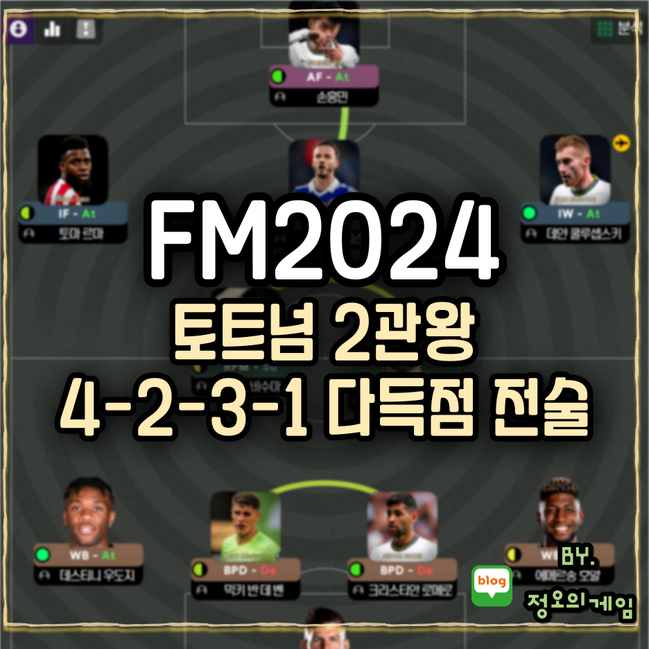 FM2024(풋볼매니저2024) 전술 4-2-3-1 토트넘 최다득점 2관왕 : 네이버 블로그