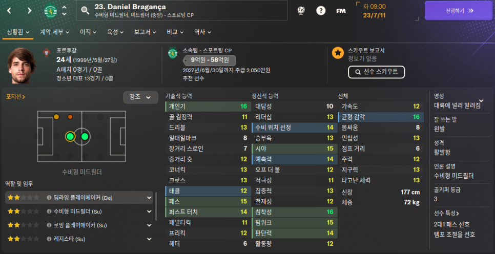 FM2024 가성비 선수 추천! 중미(CM)와 수미(CDM) 리스트 : 네이버 블로그