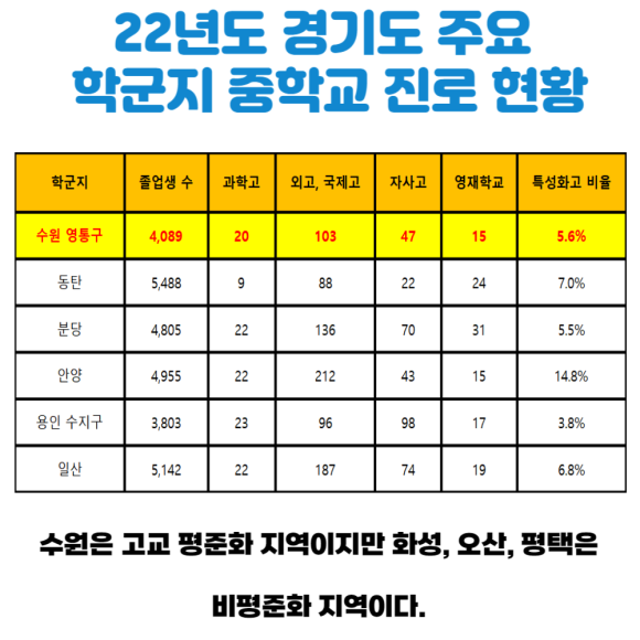 수원 영통구 학군 분석, 3대 수원 학군 - 플팍스(plpax)