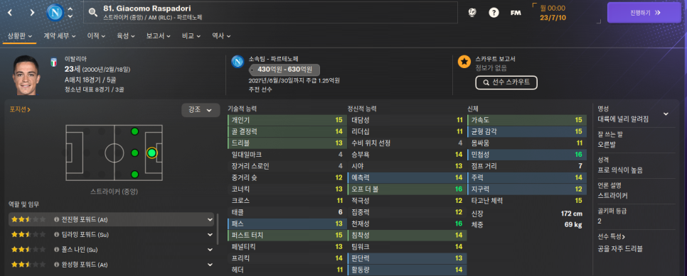 FM2024 주전 선수 추천 리스트 - 공격수, 공미 중앙(ST, AMC) 유망주보다 당장 쓸 선수를 찾아보세요! : 네이버 블로그