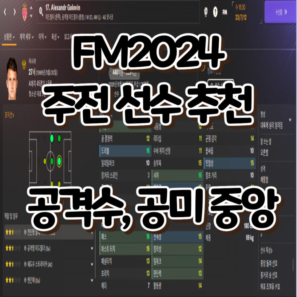 FM2024 주전 선수 추천 리스트 - 공격수, 공미 중앙(ST, AMC) 유망주보다 당장 쓸 선수를 찾아보세요! : 네이버 블로그