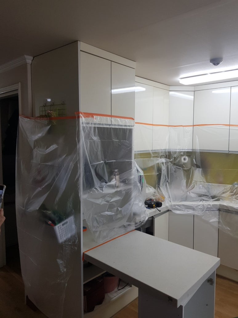 인조대리석 식탁 없애고 넓은 주방 만들기 리폼 전문 업체 : 네이버 블로그