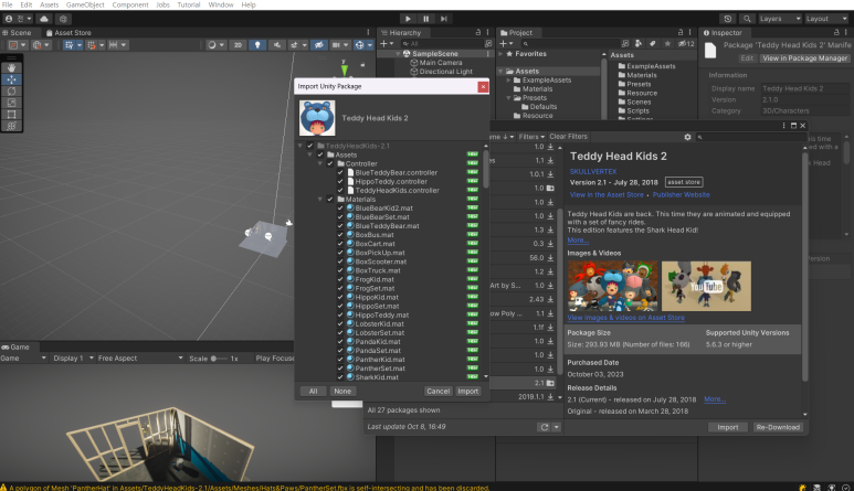 Unity Asset Import(에셋 불러오기) 및 핑크색 URP 해결(메테리얼/재질 핑크색 문제 해결) : 네이버 블로그