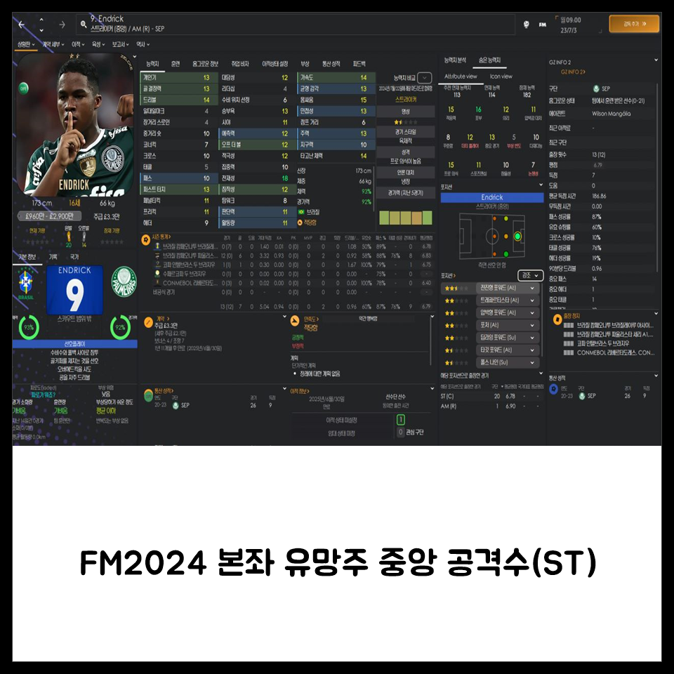 FM2024 본좌 유망주 중앙 공격수(ST) : 네이버 블로그