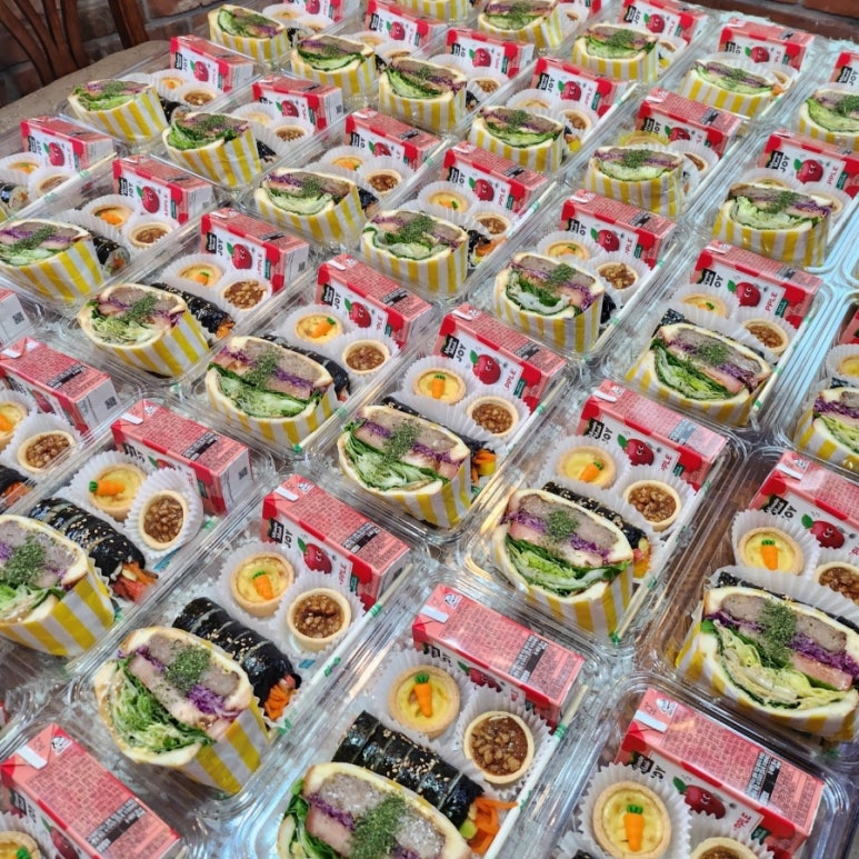 대전 청란여자중학교 선생님and학생 샌드위치 도시락 세트 45인분 네이버 블로그