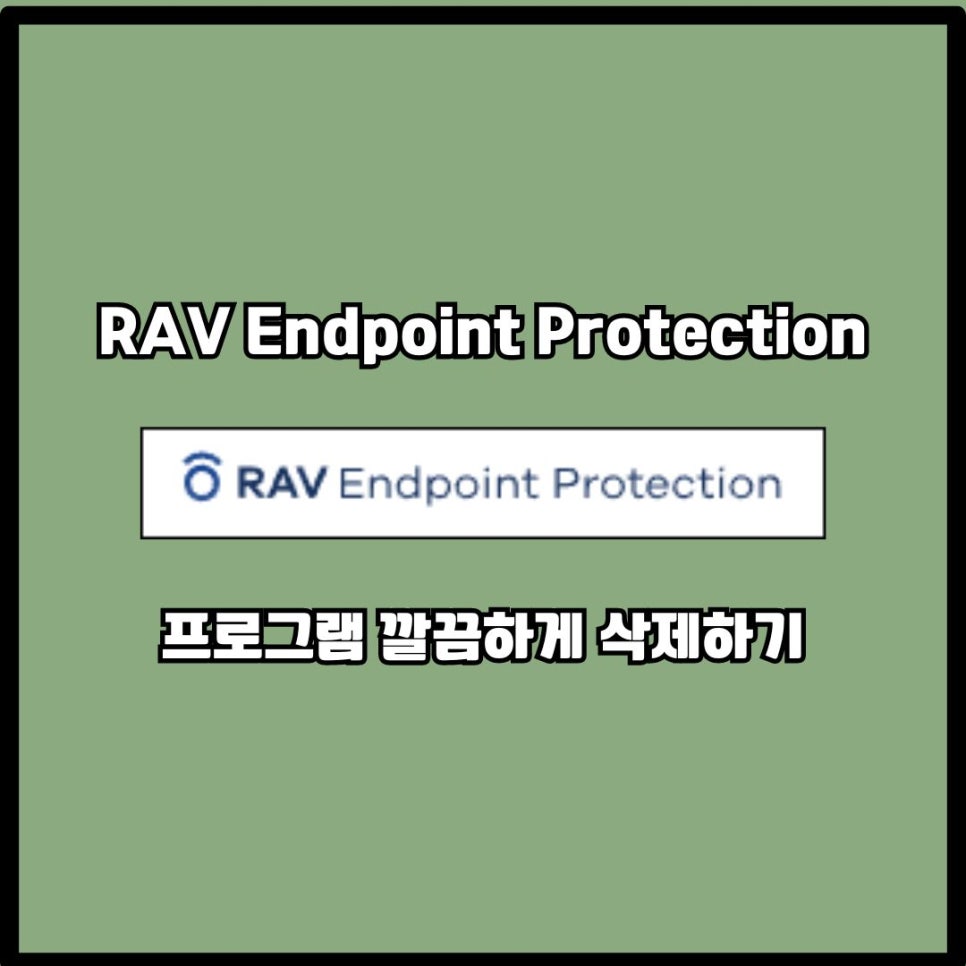RAV Endpoint Protection 깔끔하게 삭제하는 방법 최신 : 네이버 블로그