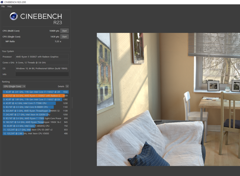 [리뷰] 라이젠 5500GT 간단 벤치마크 (CineBench, 3DMark) : 네이버 블로그