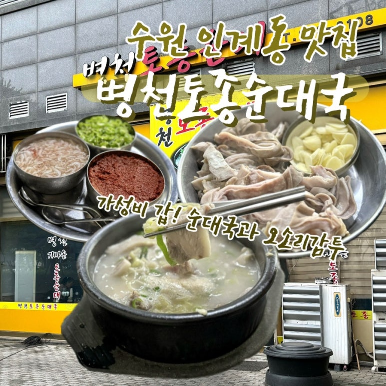수원 인계동 순대국밥 맛집 병천토종순대국 고기만 순대국밥과 오소리감투가 맛있는 수원시청역맛집 네이버 블로그