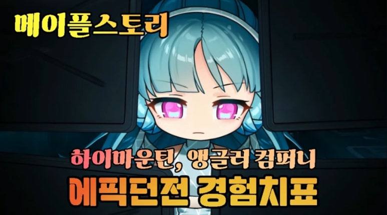 메이플 에픽던전 경험치표 하이마운틴 앵글러 컴퍼니 네이버 블로그