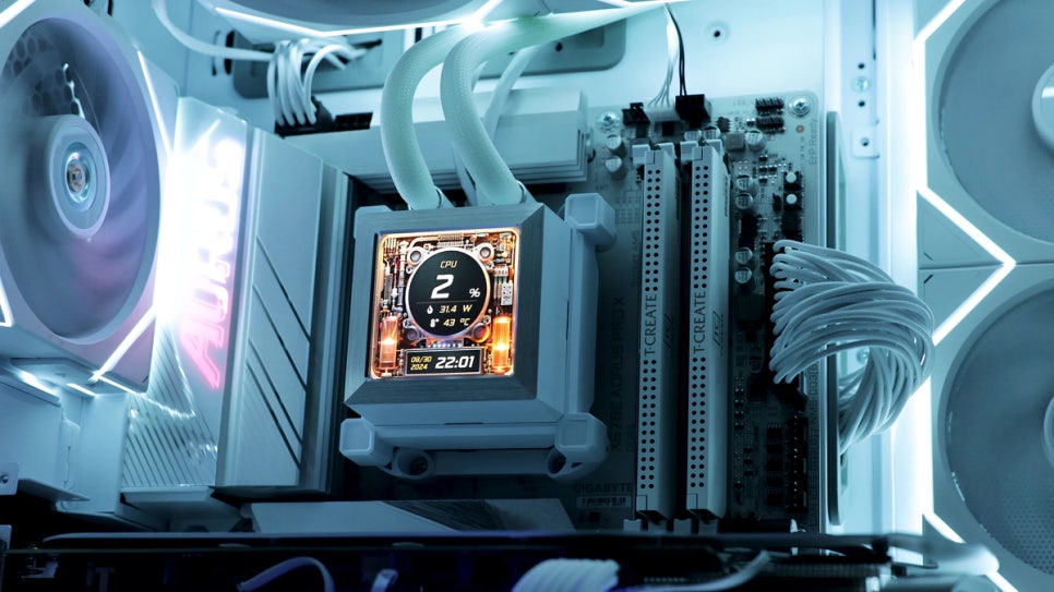 리안리 화이트 감성의 완성! HydroShift LCD 360TL 수냉쿨러 리뷰 (UNI FAN TL REVERSE 활용까지 ...