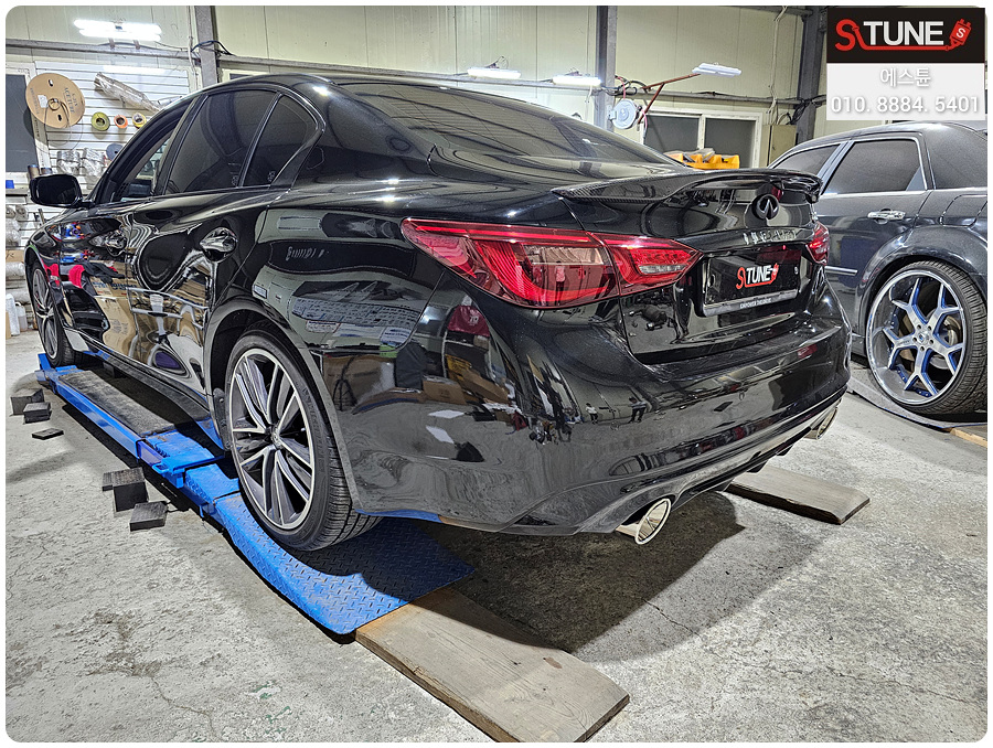 인피니티Q50s 하이브리드 커스텀 가변배기 튜닝. 에스튠 : 네이버 블로그