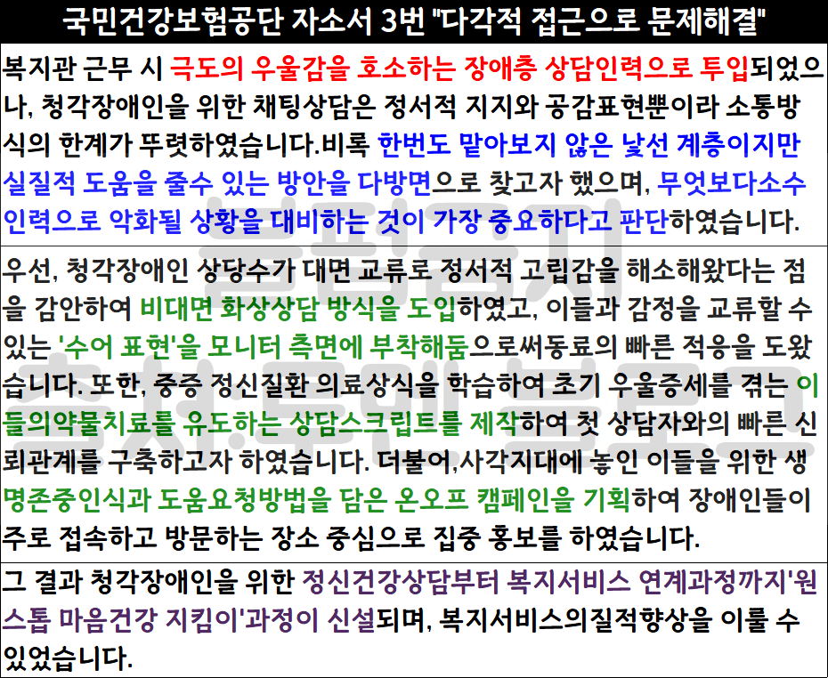 건보 자소서 합격 예시 국민건강보험공단 문제해결 자기소개서첨삭 컨설팅 네이버 블로그