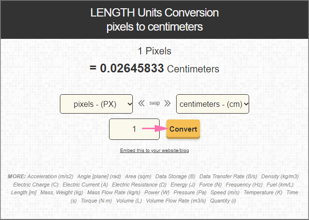 픽셀 cm, 픽셀 mm 변환 계산기, px 센치 단위 변환기 : 네이버 블로그