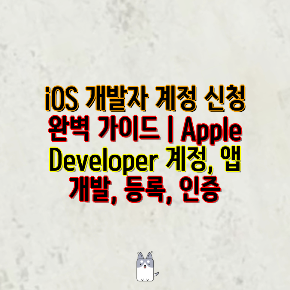 iOS 개발자 계정 신청 완벽 가이드 | Apple Developer 계정, 앱 개발, 등록, 인증 : 네이버 블로그