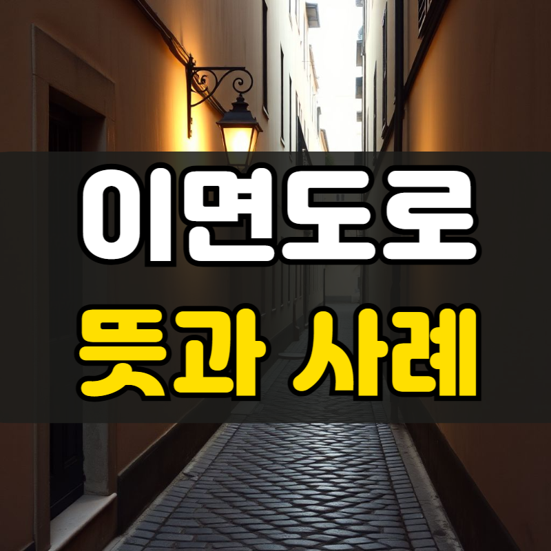 이면도로 뜻 실제 예시로 정리 네이버 블로그