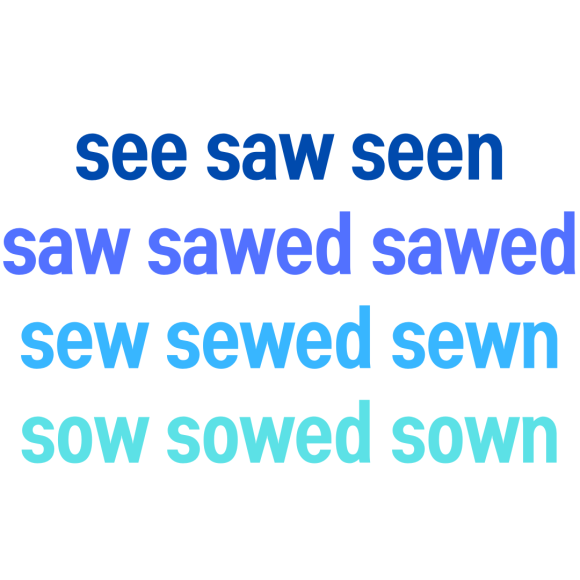 see 과거분사 과거형 saw sew sow 뜻 (seen sewn sown 포함) : 네이버 블로그