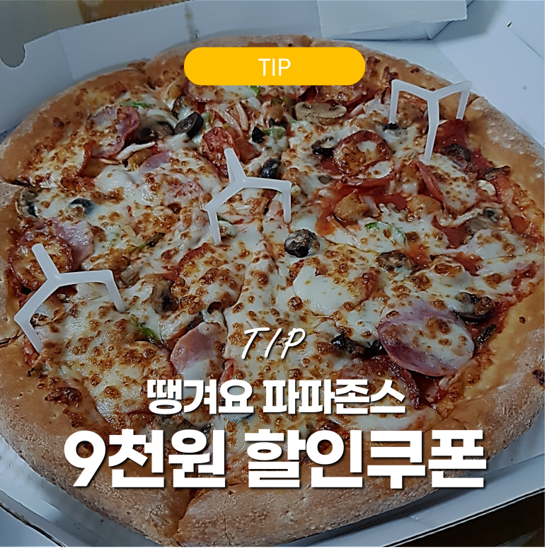 땡겨요 땡데이 파파존스 9000원 할인쿠폰 수퍼파파스 배달비 무료 팁 네이버 블로그