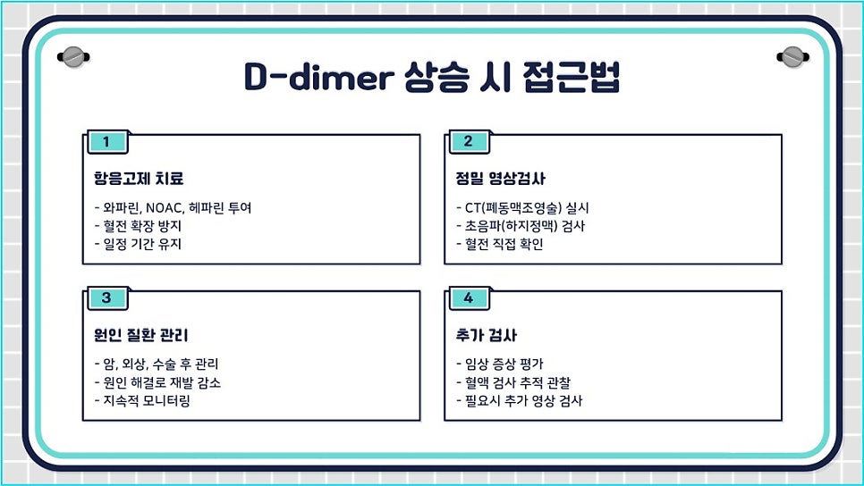 D-dimer 검사 수치 높거나 낮으면, 높을 때 치료방법 : 네이버 블로그
