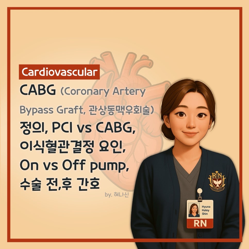 CABG (Coronary Artery Bypass Graft, 관상동맥우회술) 정의/PCI vs CABG/이식혈관결정 요인 ...