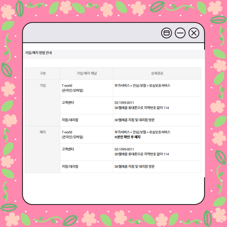 skt 유심보호서비스 가입 방법 sk텔레콤 알뜰폰 : 네이버 블로그