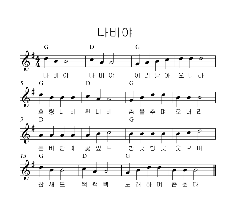 [리코더 악보 공유] 나비야 : 네이버 블로그