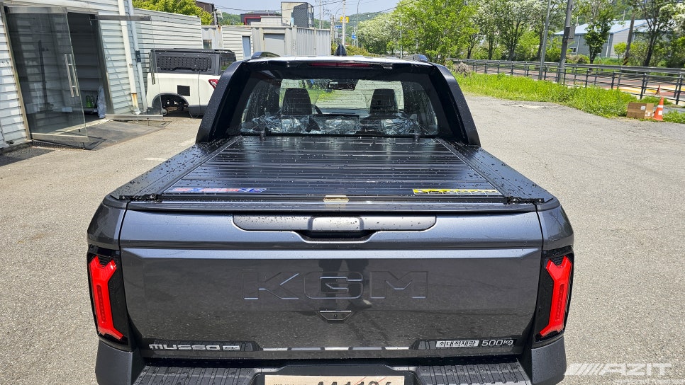 KGM 무쏘EV 전기차 픽업트럭에 적재함 한미 4단 폴딩커버, 렉스커버 튜닝 장착점 용인 아지트. : 네이버 블로그