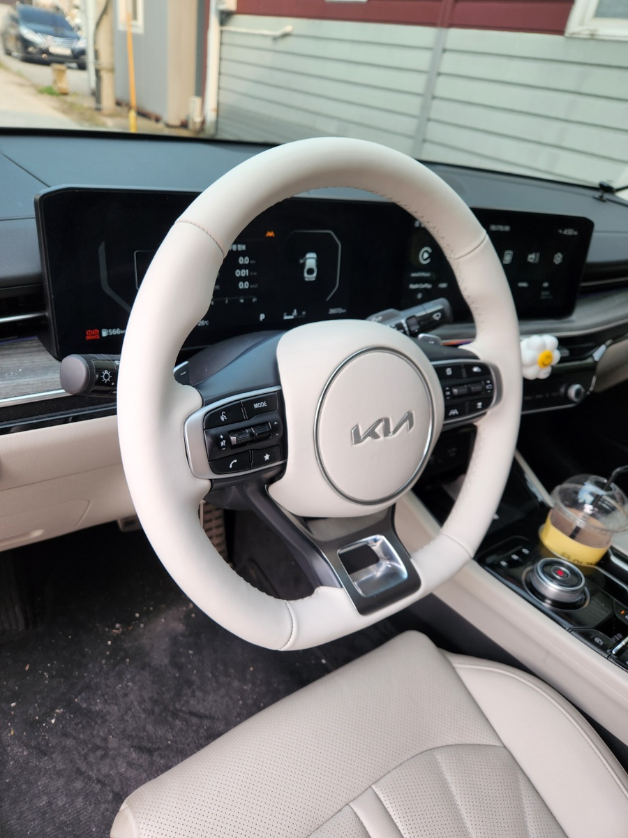 더핸들 기아 K5 DL3 핸들컬러 변경 샌드베이지 가죽교체 작업 : 네이버 블로그